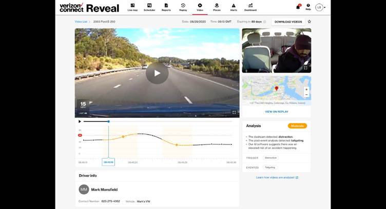 Verizon Connect Unveils its Advanced AI Dashcam